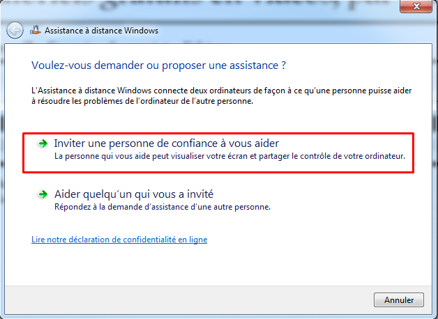 TUTOS.EU : Faire une demande d'assistance à distance sous Windows