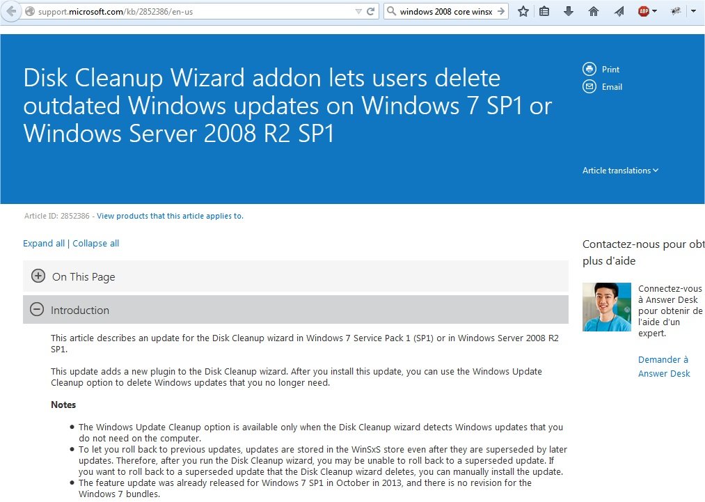 TUTOS.EU : Purger le répertoire WinSxs sur un serveur 2008