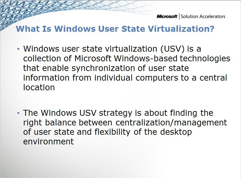TUTOS.EU : Microsoft USV pour User State Virtualization